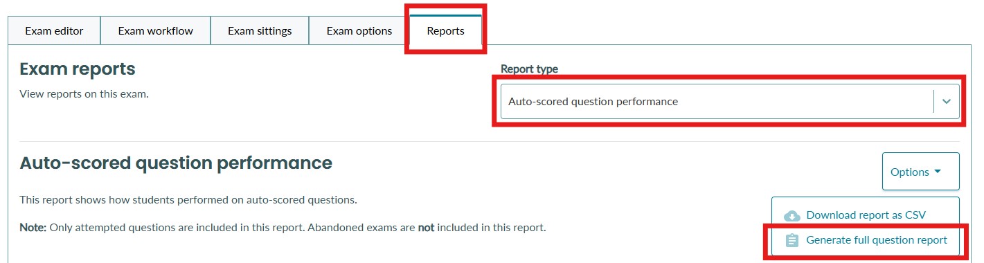 Exam Reports - BetterExaminations Documentation