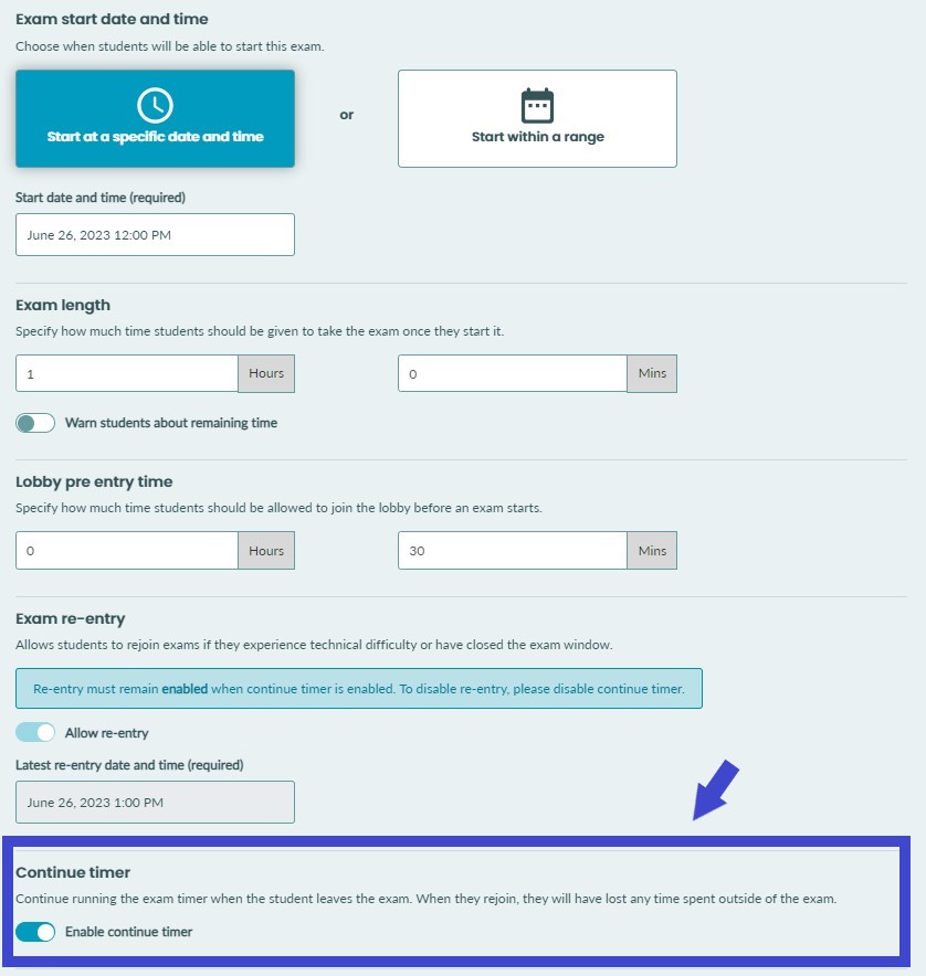 Exam Timer - BetterExaminations Documentation