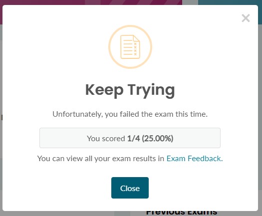 Passing or failing an exam - BetterExaminations Documentation