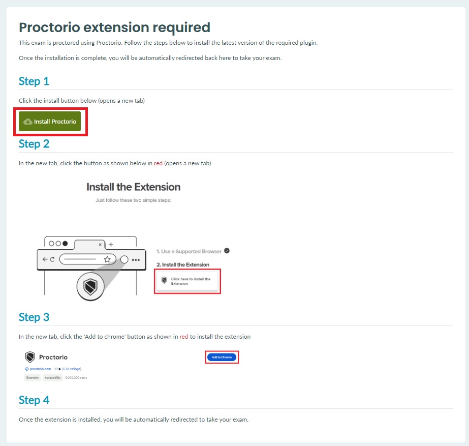 Sitting a proctored exam - BetterExaminations Documentation